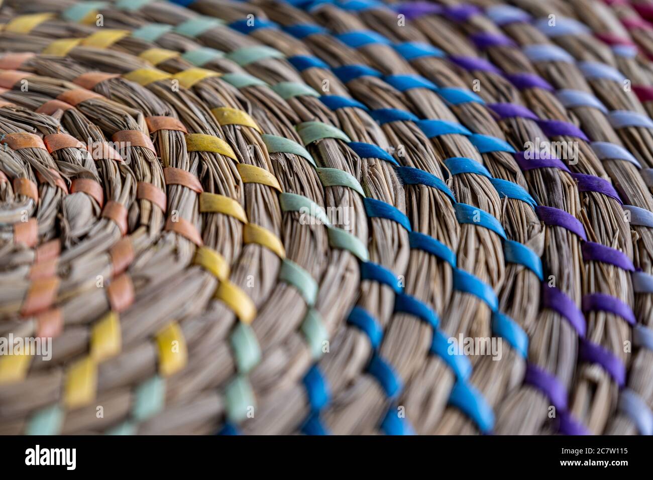 Original weaving of rugs. Abstract rainbow background and texture Stock ...