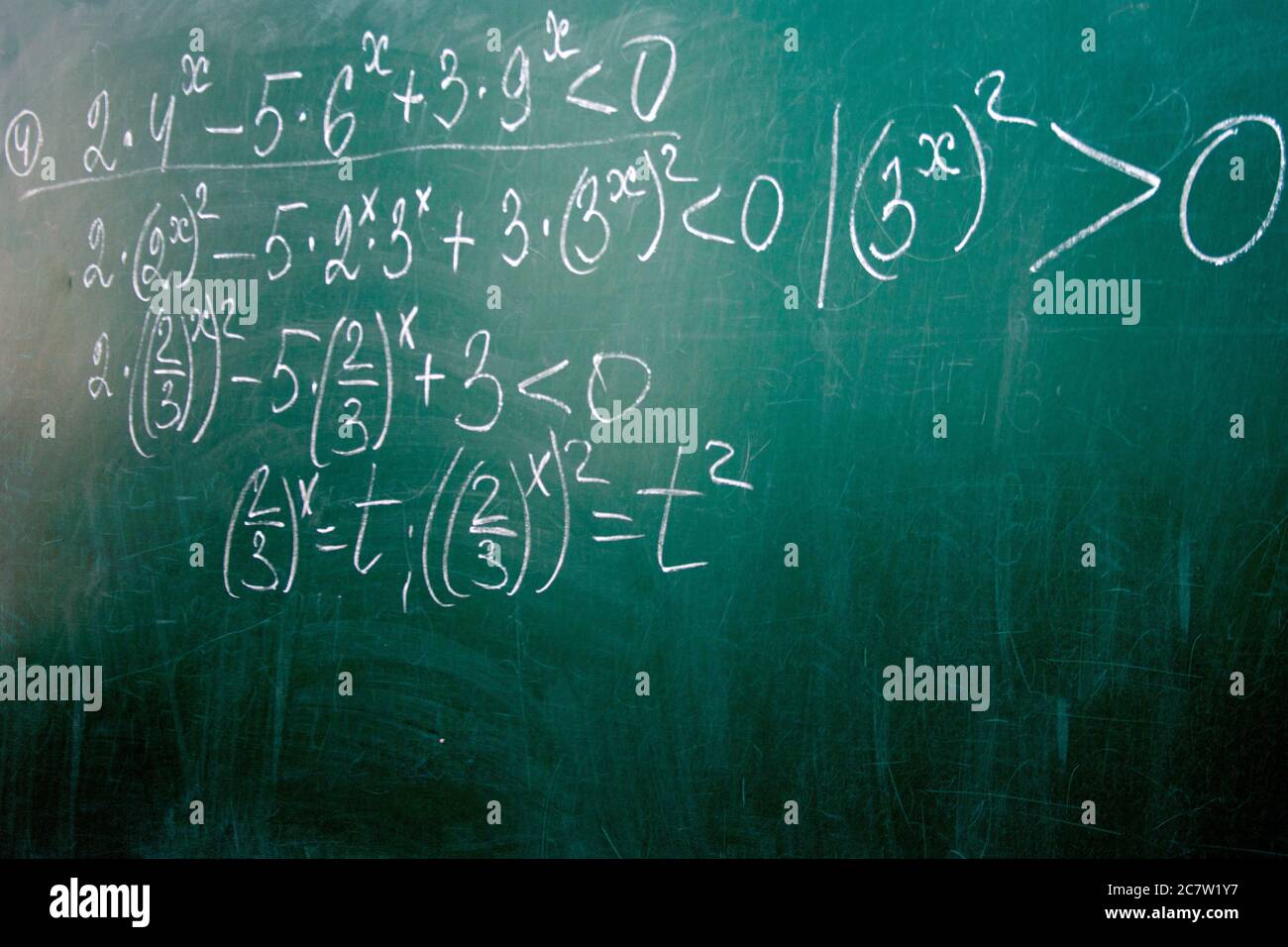 close up of math formulas on a blackboard Stock Photo - Alamy