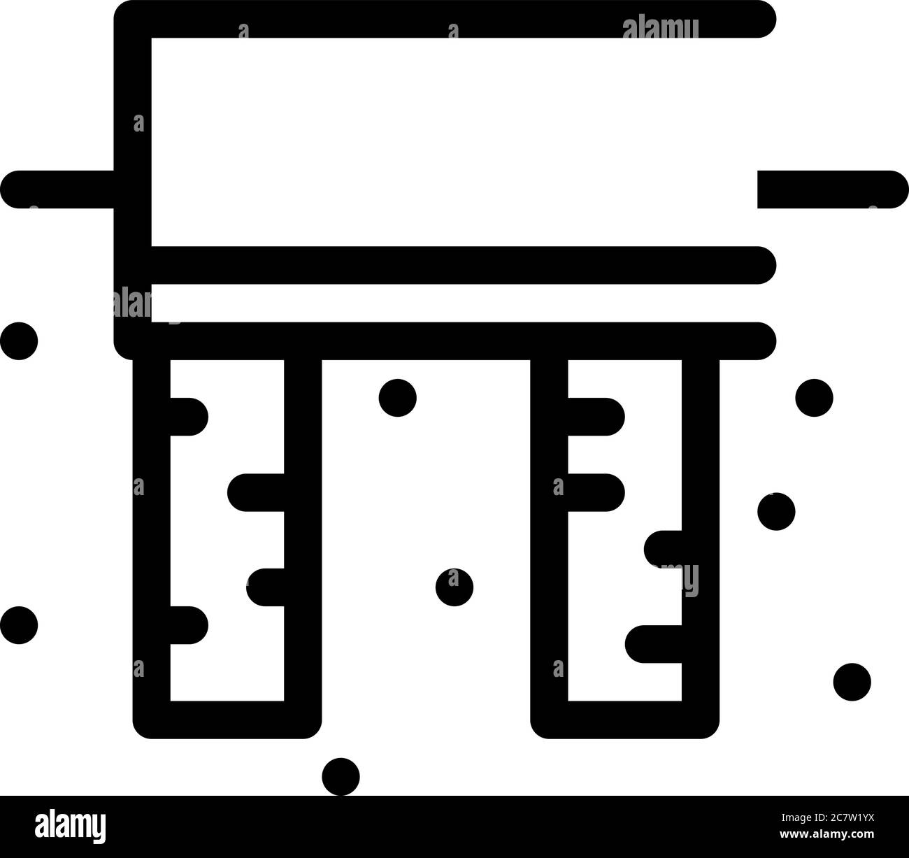 wooden foundation icon vector outline illustration Stock Vector Image ...