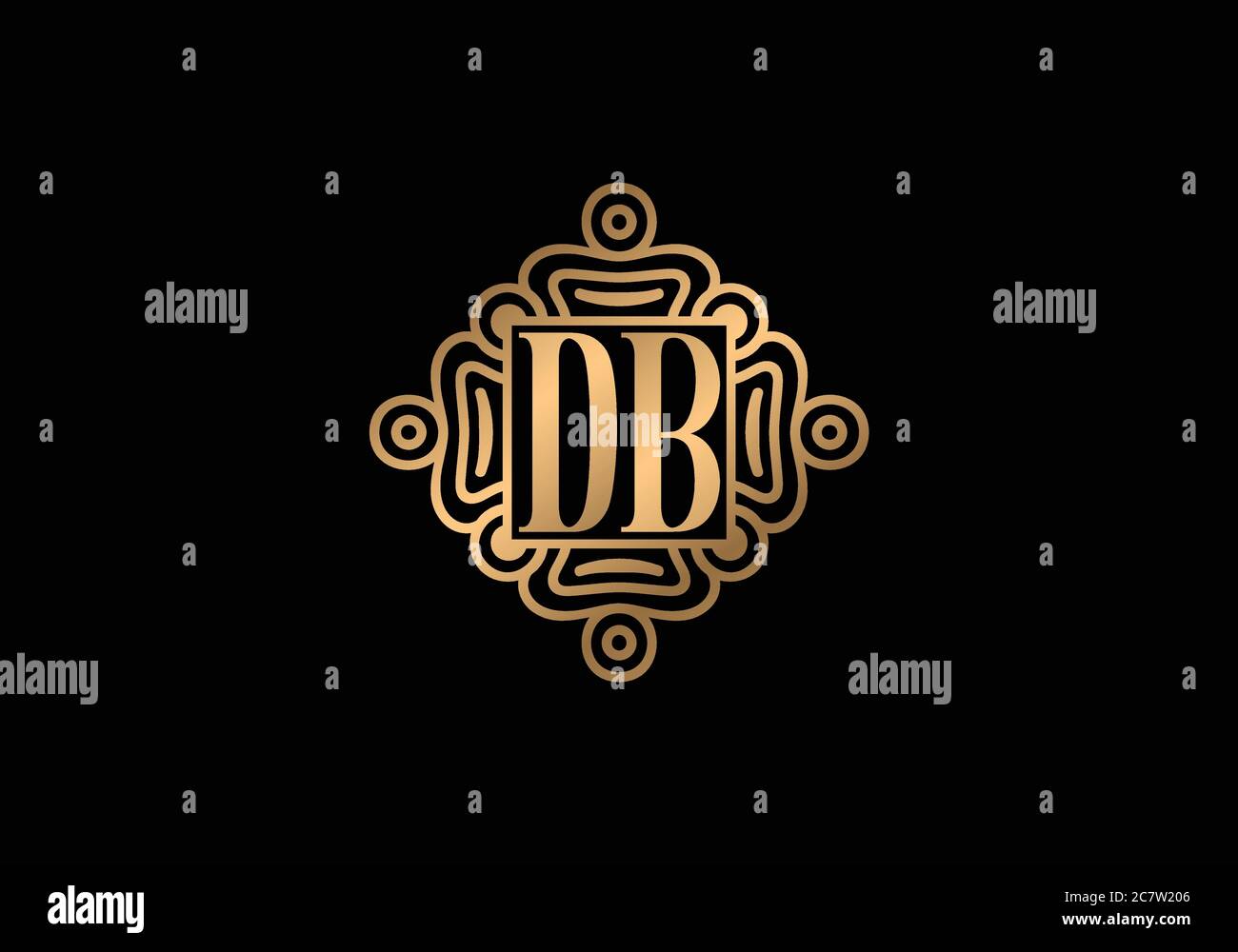 Initial Monogram Letter D B Logo Design Vector Template. D B Letter ...