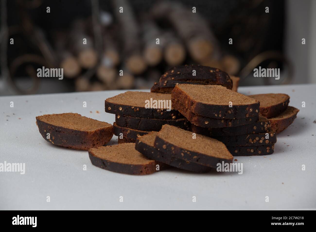 Fresh brown bread slice isolated on white background Stock Photo - Alamy