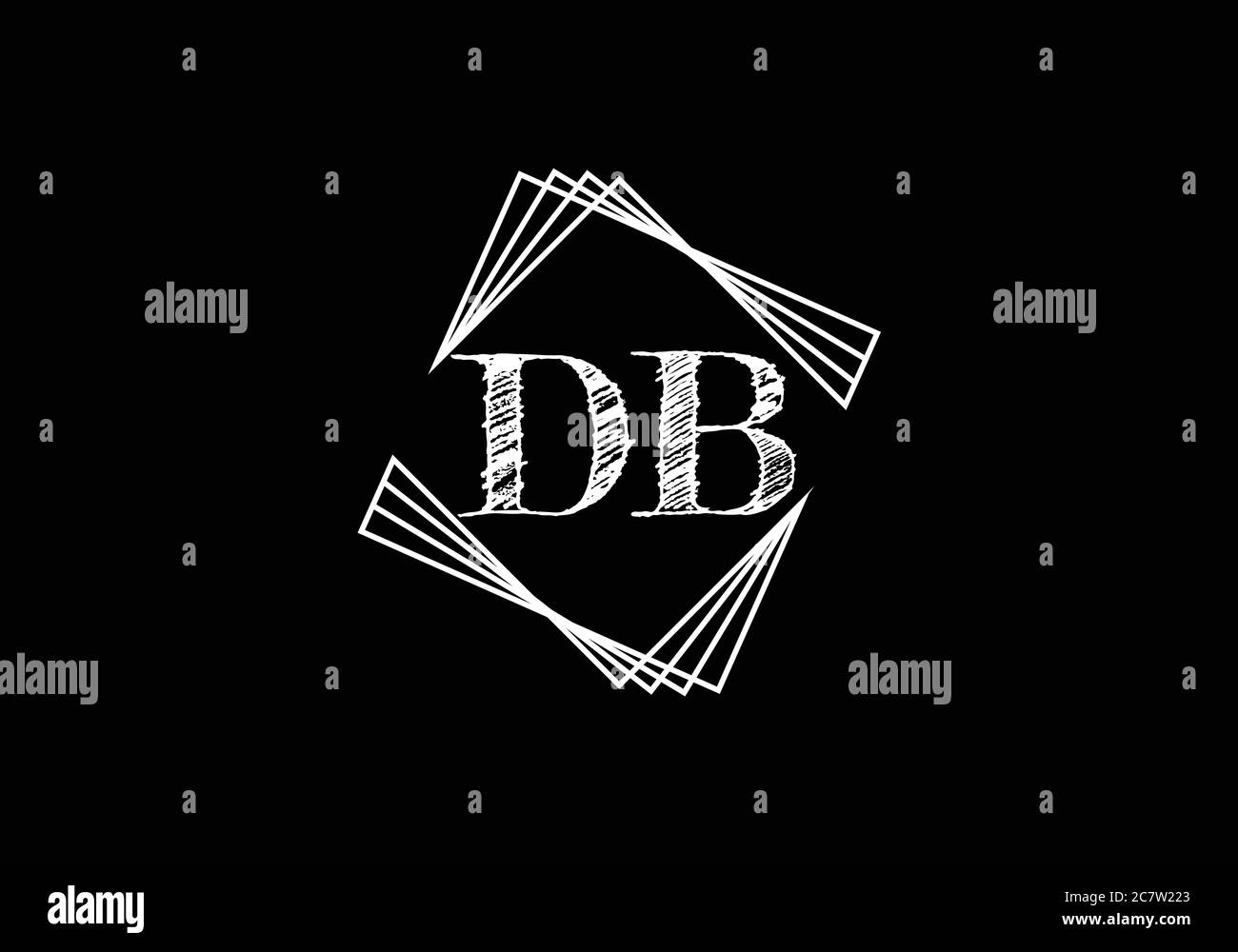 Initial Monogram Letter D B Logo Design Vector Template. D B Letter ...