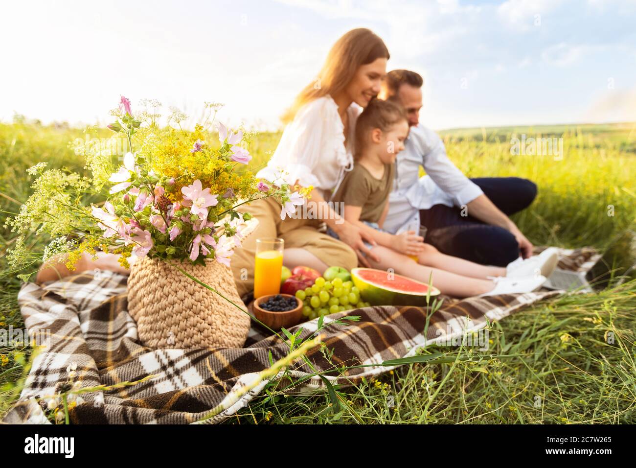 Family picnic sunshine countryside hi-res stock photography and images ...