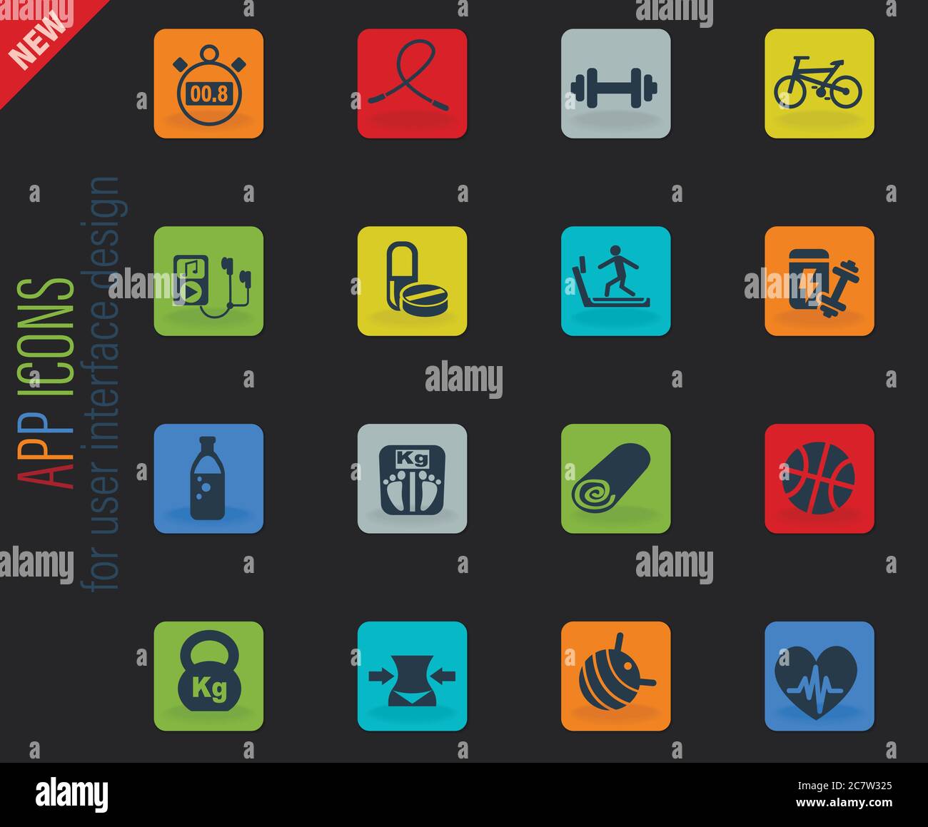 fitness icon set Stock Vector Image & Art - Alamy