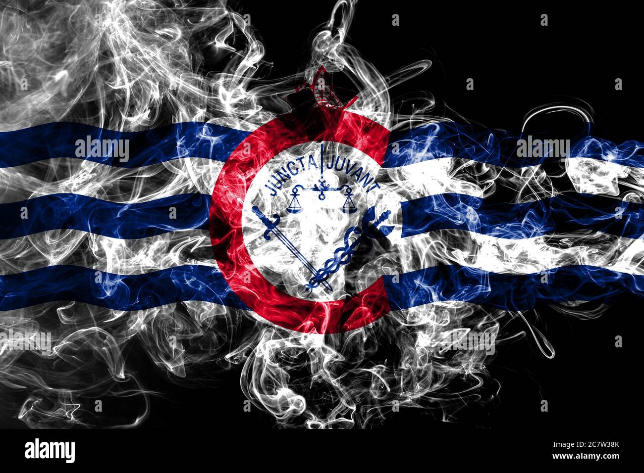 Cincinnati city smoke flag, Ohio State, United States Of America Stock ...