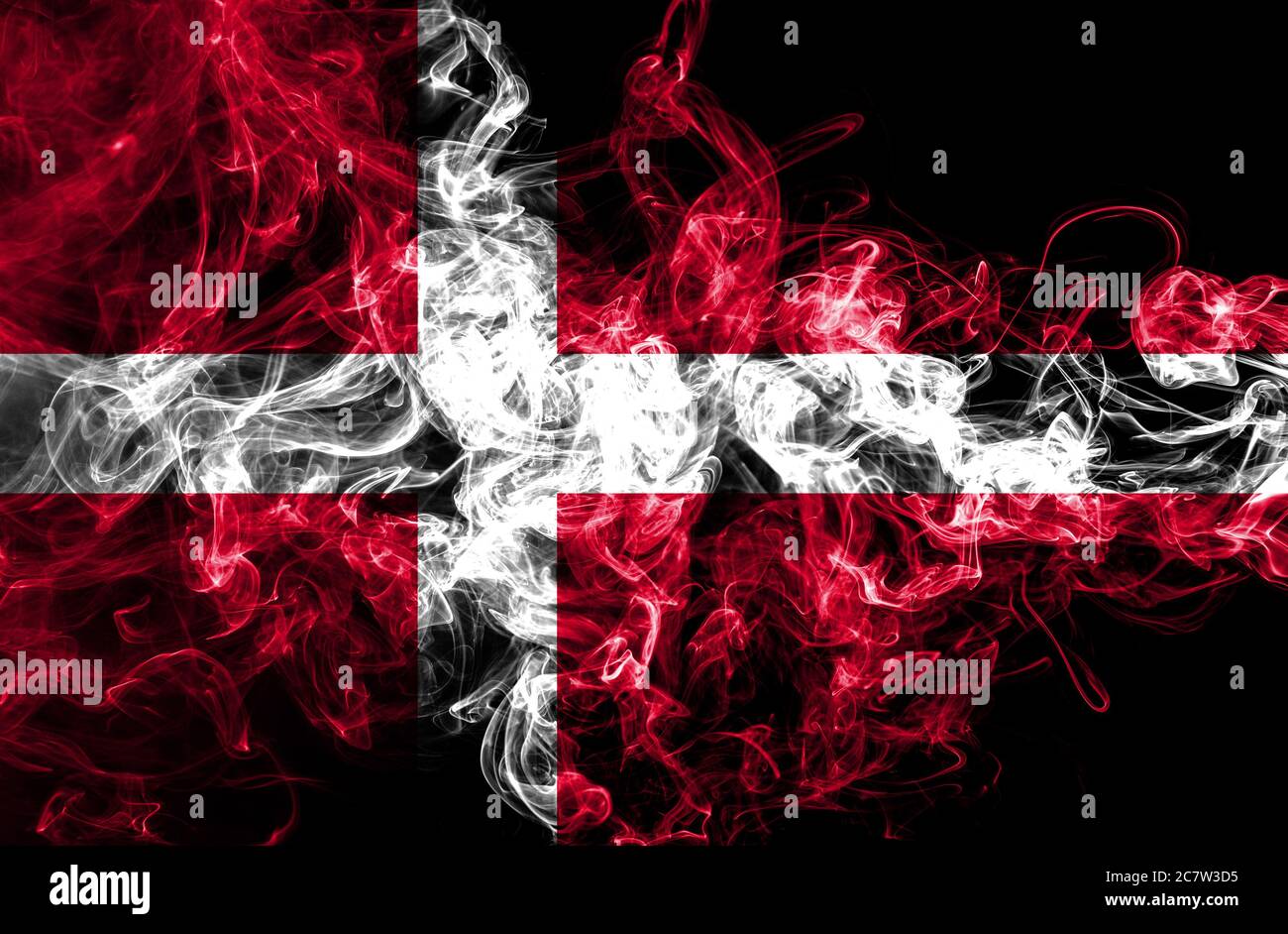 Denmark smoke flag Stock Photo - Alamy
