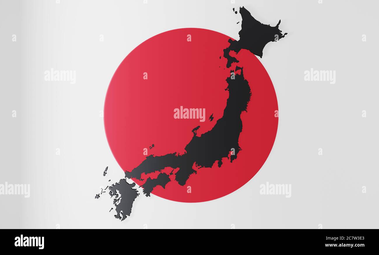 mock up Map Japan 3d map Realistic.3d rendering Stock Photo - Alamy