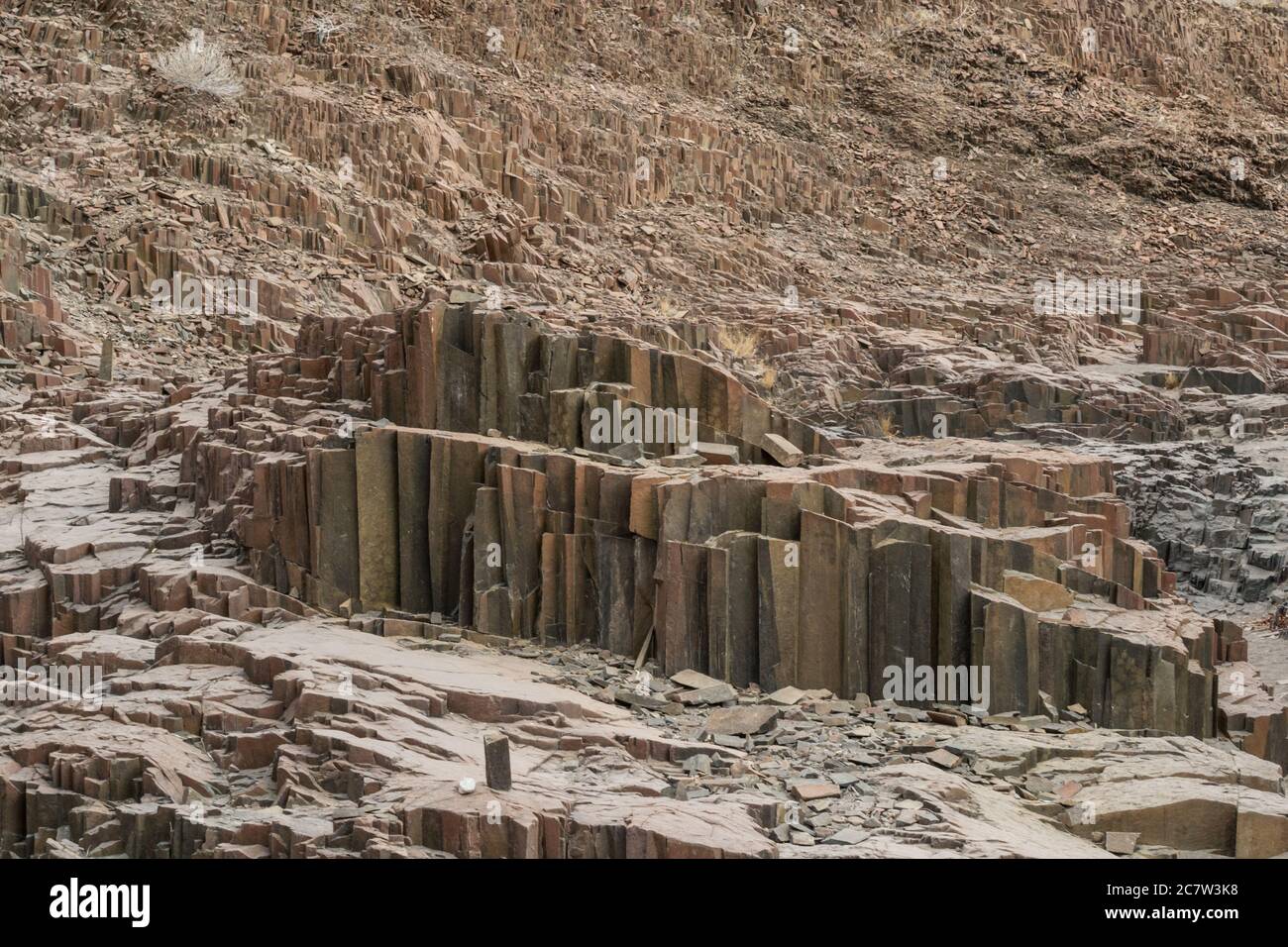 Landscape shot of basalt structures in Namibia Stock Photo - Alamy