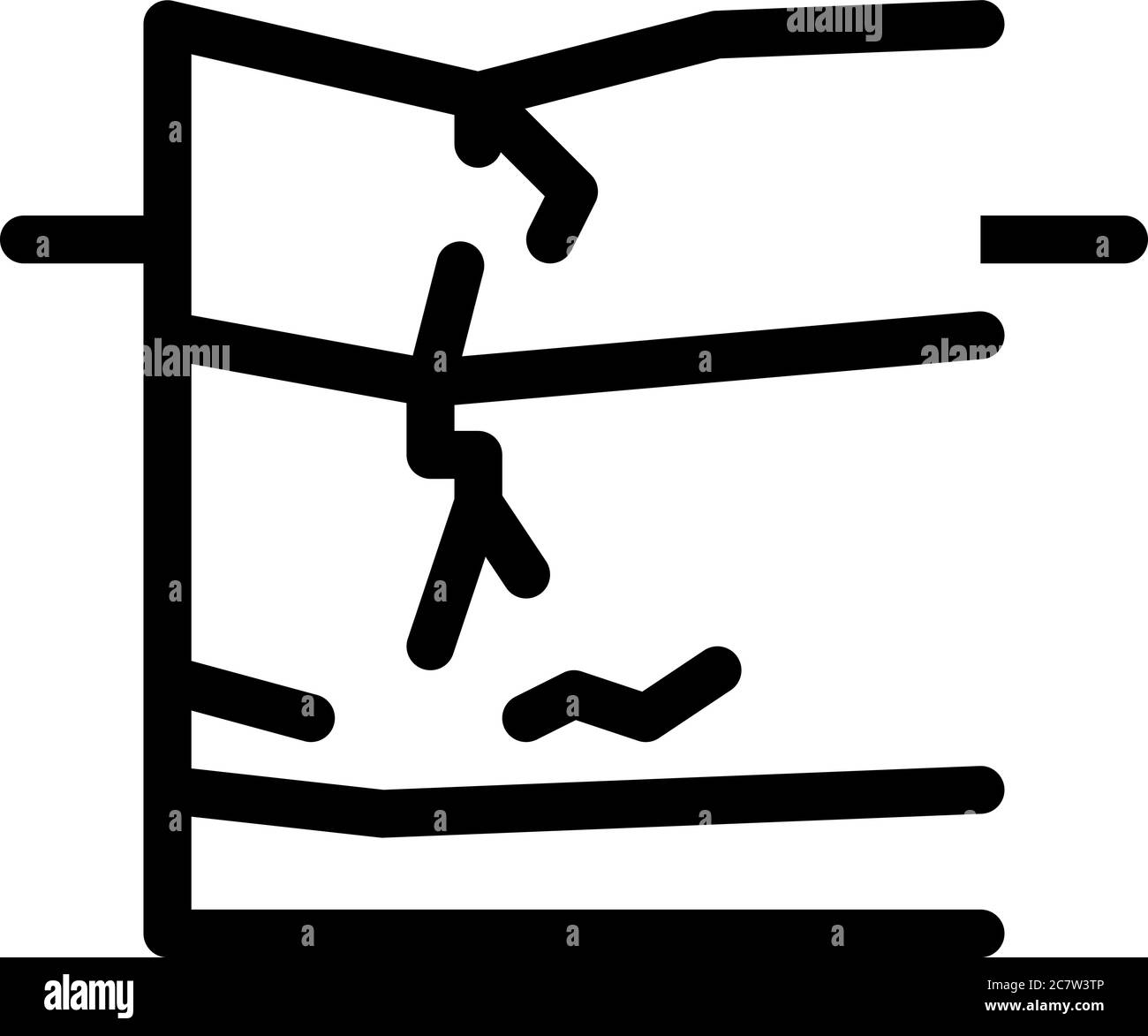 cracked foundation icon vector outline illustration Stock Vector Image ...