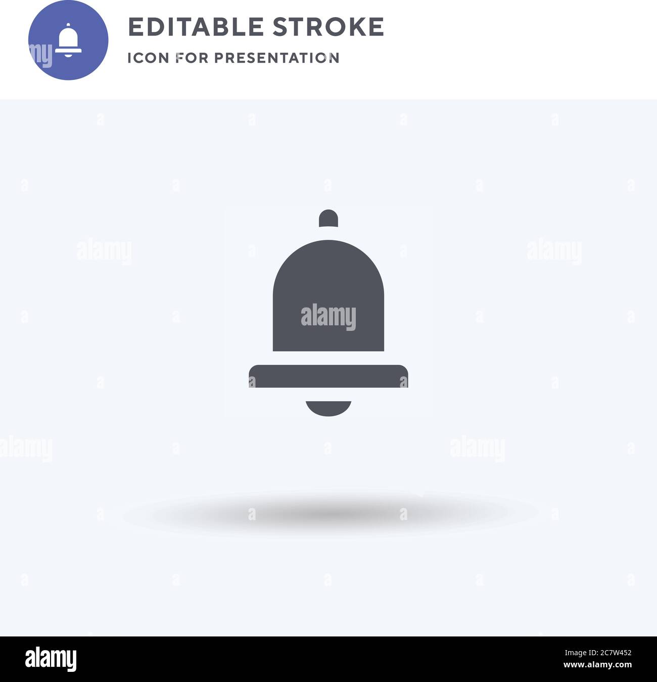 Bell icon vector, filled flat sign, solid pictogram isolated on white ...