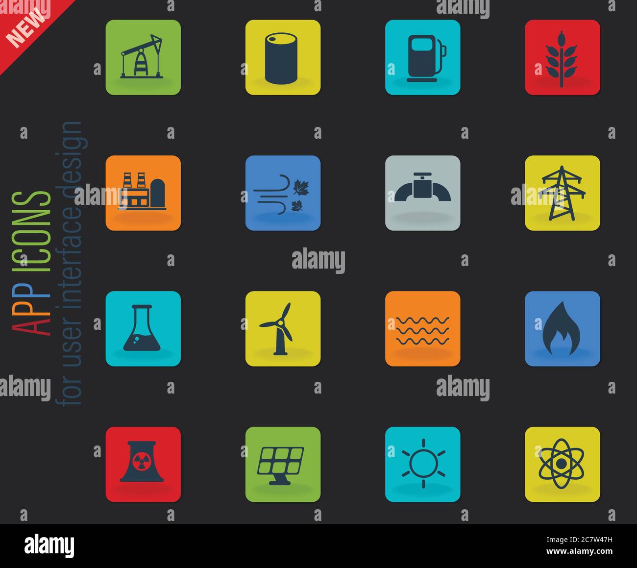 power generation icon set Stock Vector Image & Art - Alamy