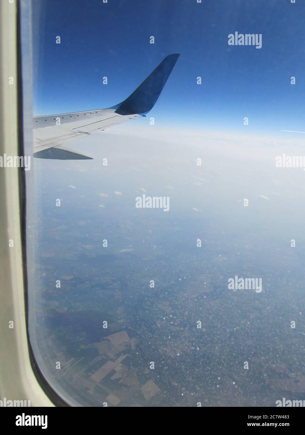 View from a window of the plane during Stock Photo - Alamy