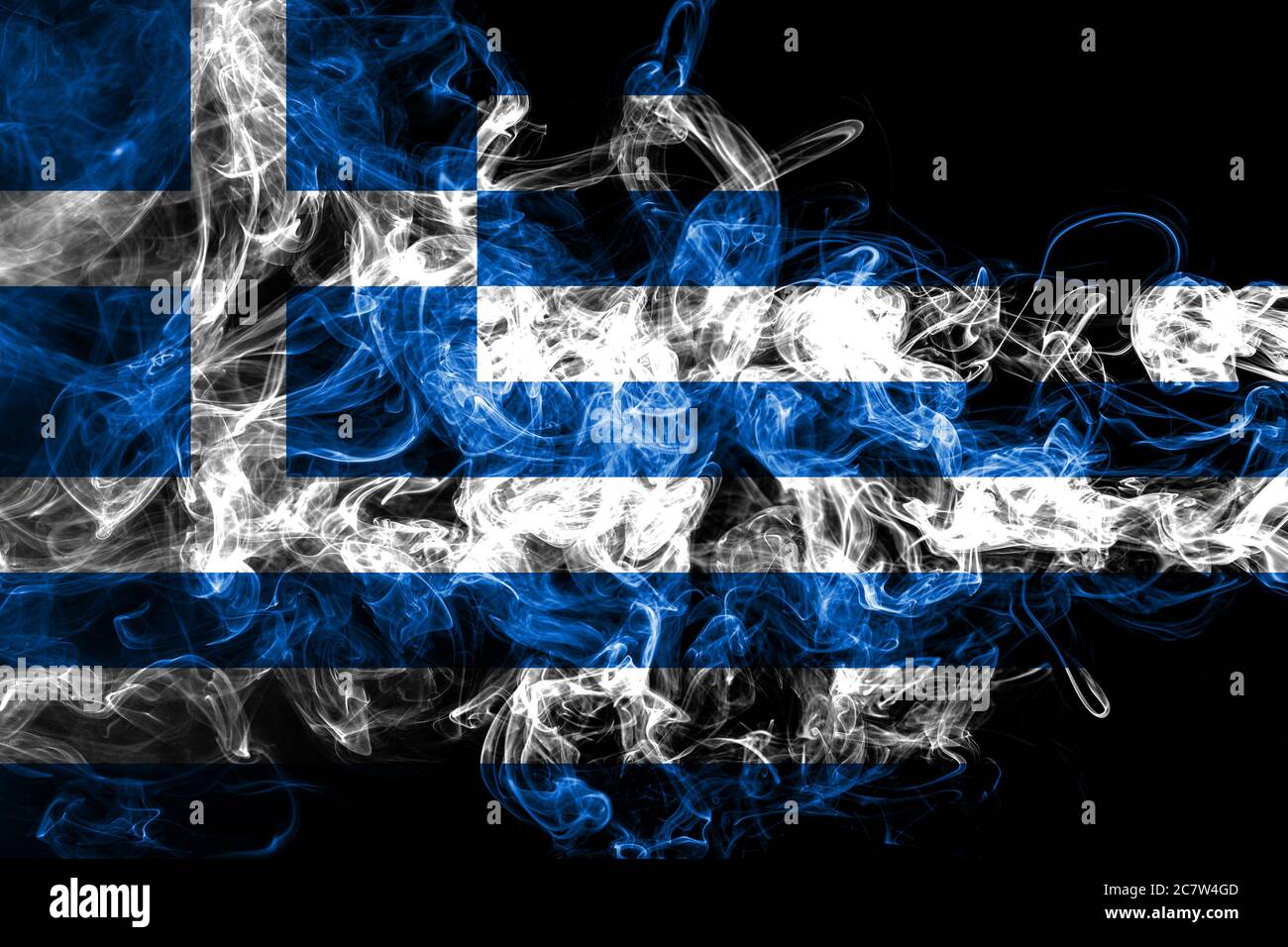 Greece smoke flag Stock Photo - Alamy