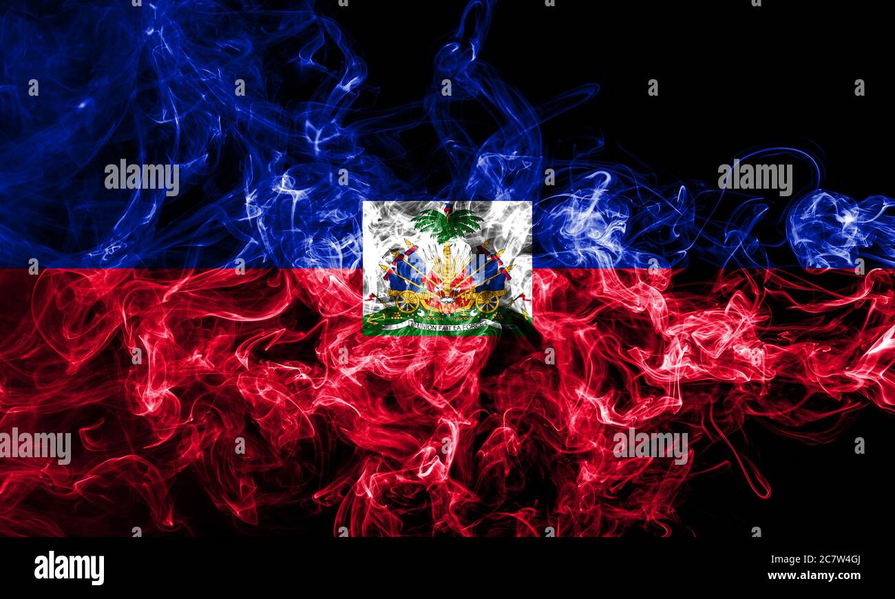 Haiti smoke flag Stock Photo - Alamy
