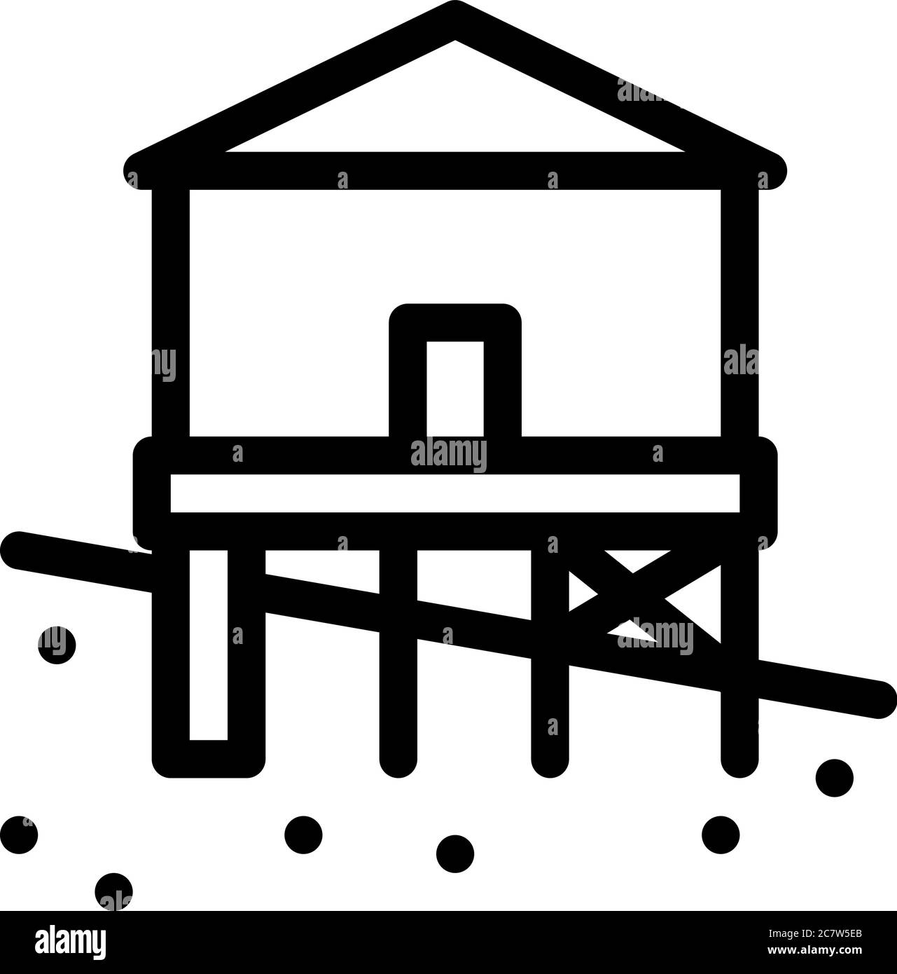 mixed type of built foundation icon vector outline illustration Stock ...