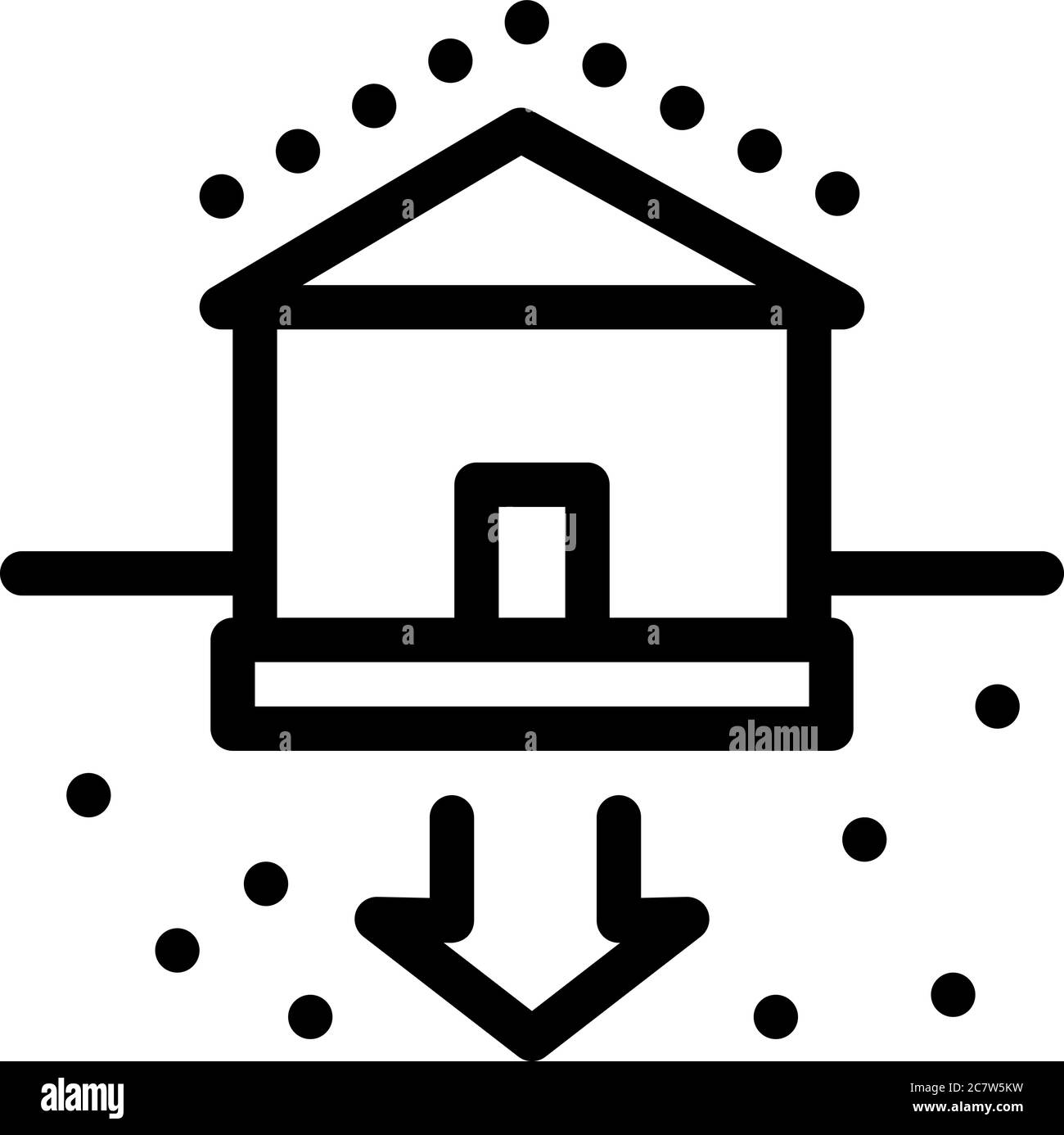house foundation sags icon vector outline illustration Stock Vector ...