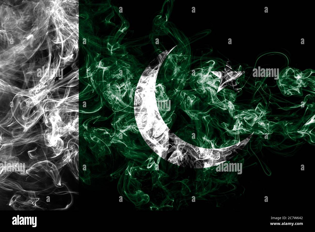 Pakistan smoke flag Stock Photo - Alamy
