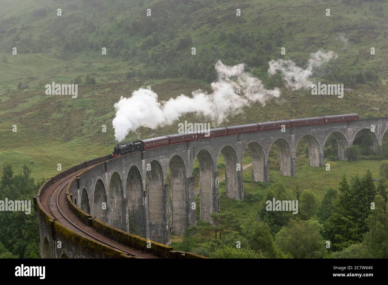 Glenfinnan Viaduct, Scotland, UK. The Jacobite steam train ...