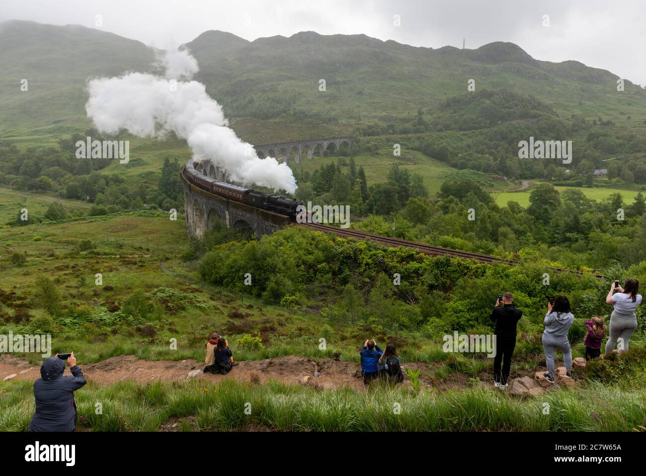 Glenfinnan Viaduct, Scotland, UK. The Jacobite steam train ...