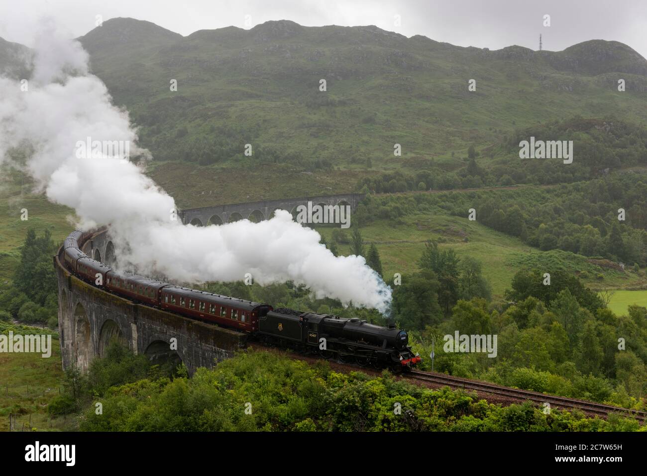 Glenfinnan Viaduct, Scotland, UK. The Jacobite steam train ...