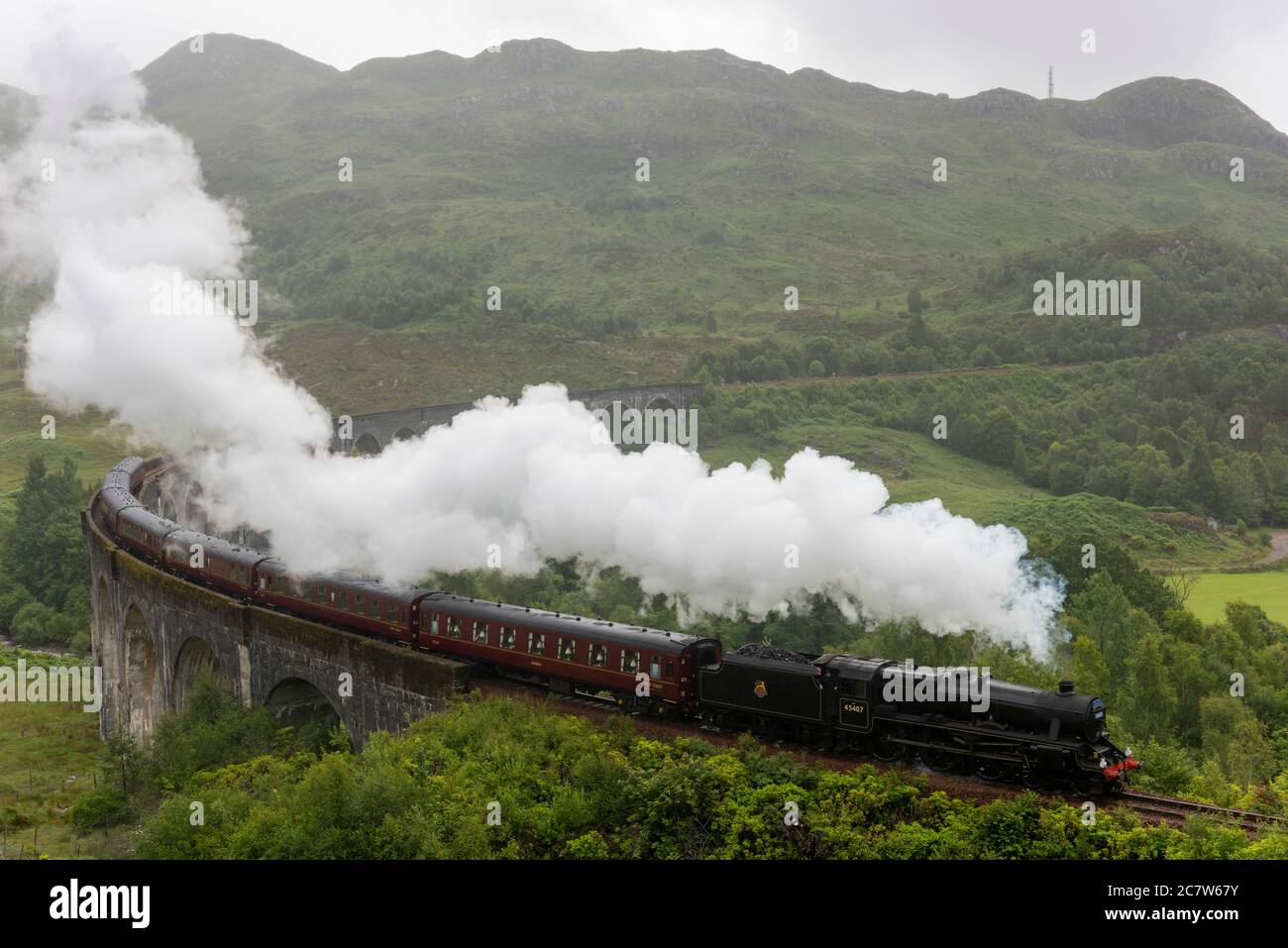Glenfinnan Viaduct, Scotland, UK. The Jacobite steam train ...