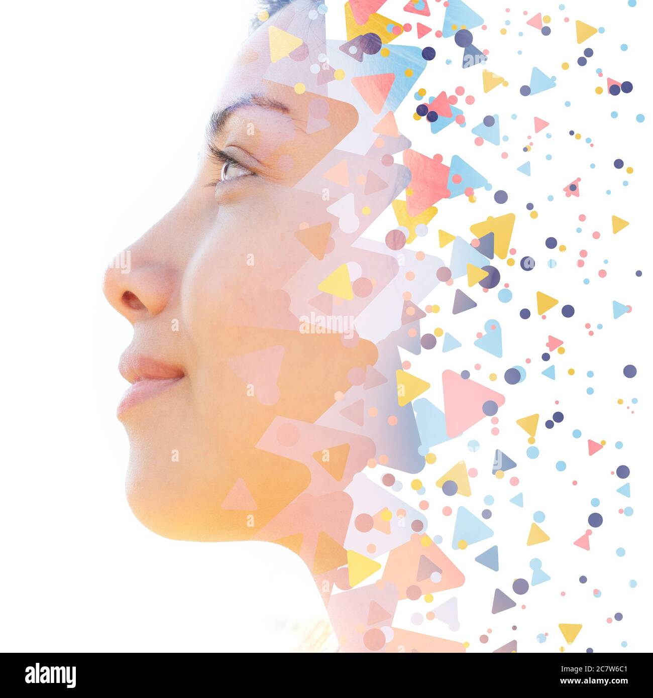 Portrait combined with a digital illustration Stock Photo - Alamy