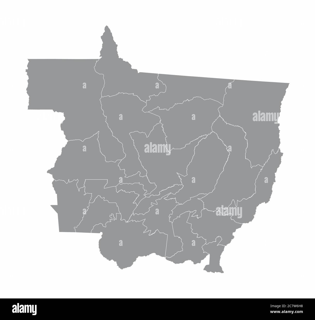 Mato Grosso State regions map Stock Vector Image & Art - Alamy