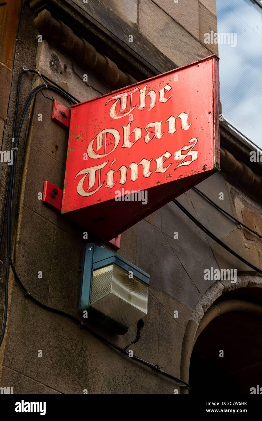 Oban, Argyll, Scotland, UK. July 2020. The office of the local ...