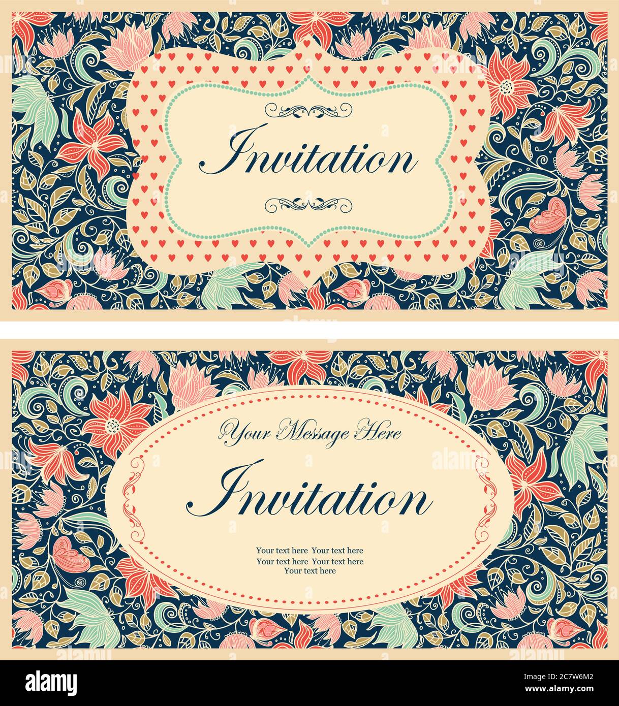 Floral invitation background Stock Vector Images - Alamy