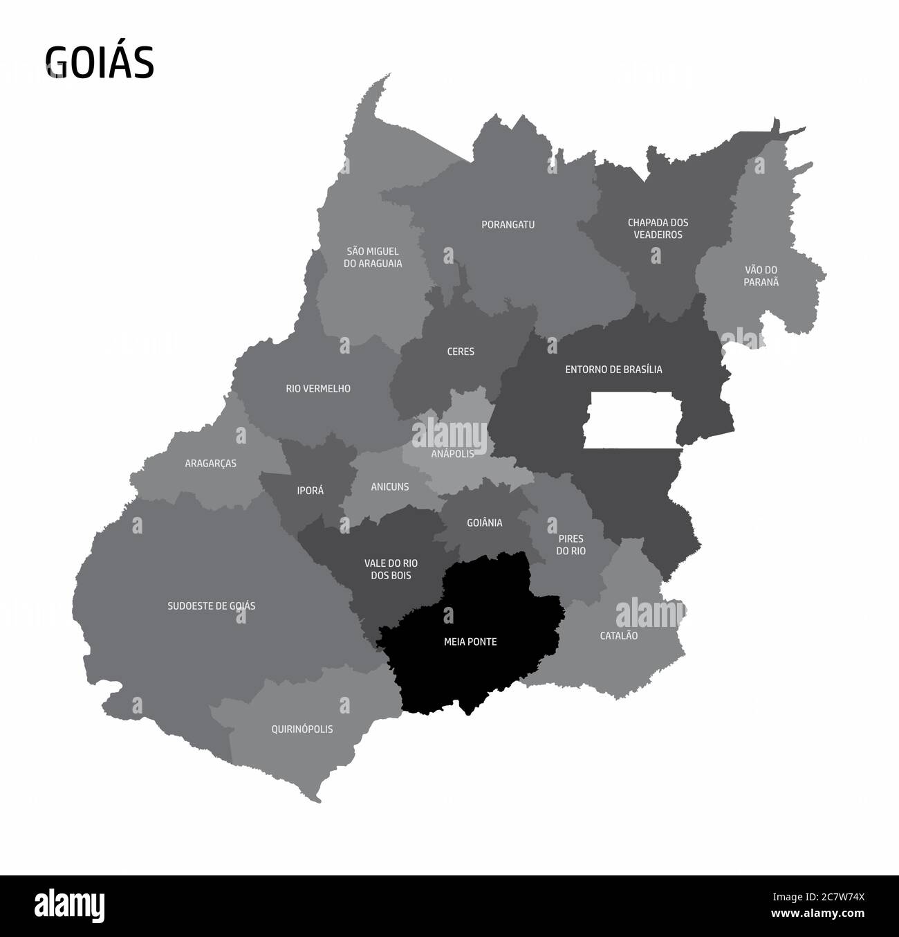 Goias State regions map Stock Vector Image & Art - Alamy