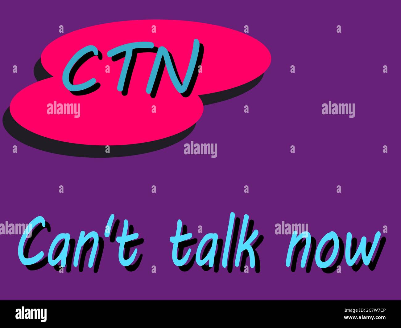 can not talk now abbreviation is displayed with text and symbolic ...