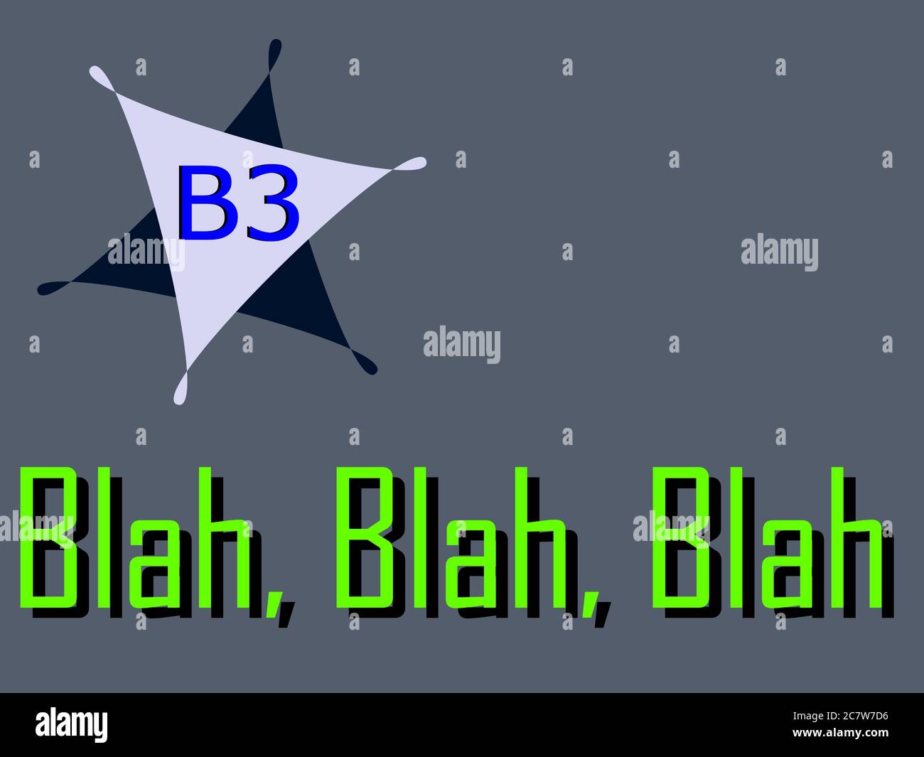 Blah, blah, blah abbreviation is displayed with text and symbolic ...