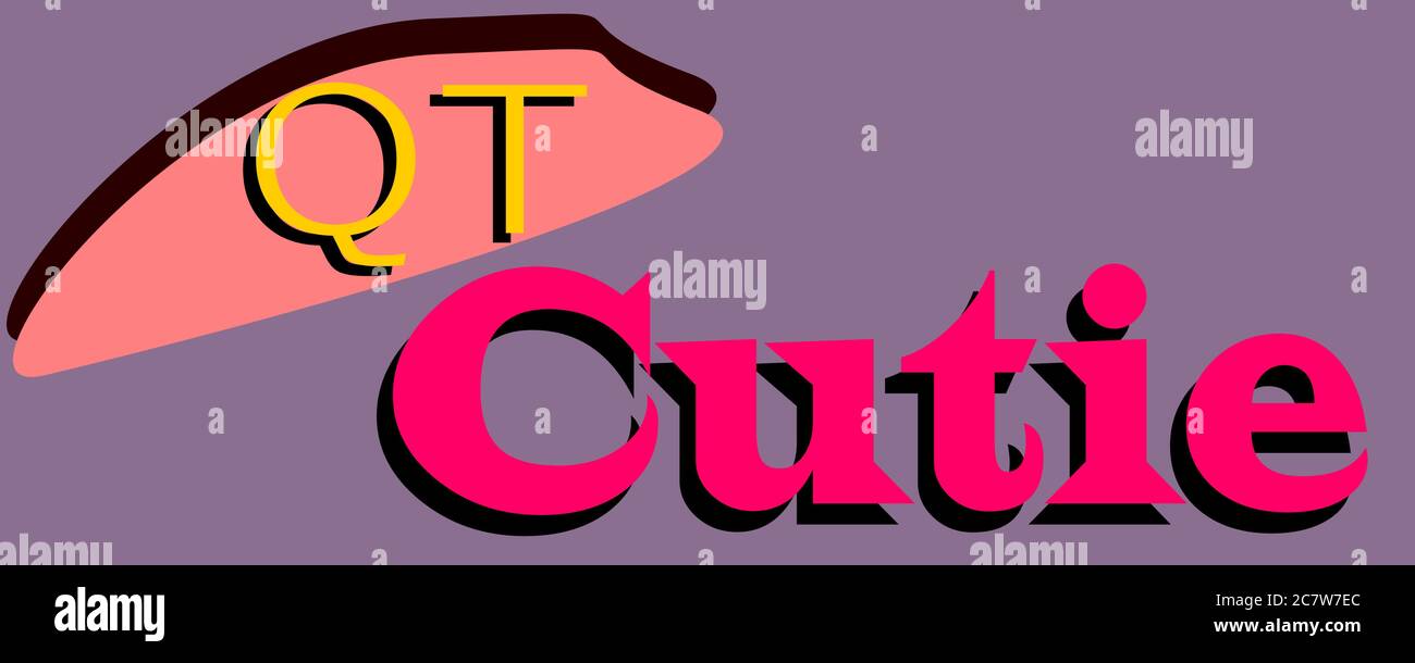 Cutie word displayed with text and symbolic pattern on educational ...