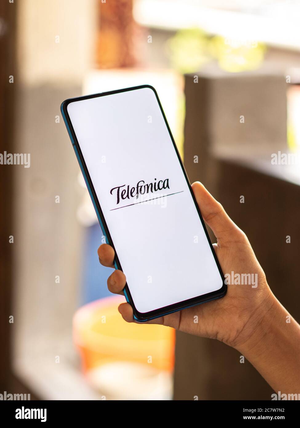 Assam, india - July 17, 2020 : Telefonica a largest telecommunication ...