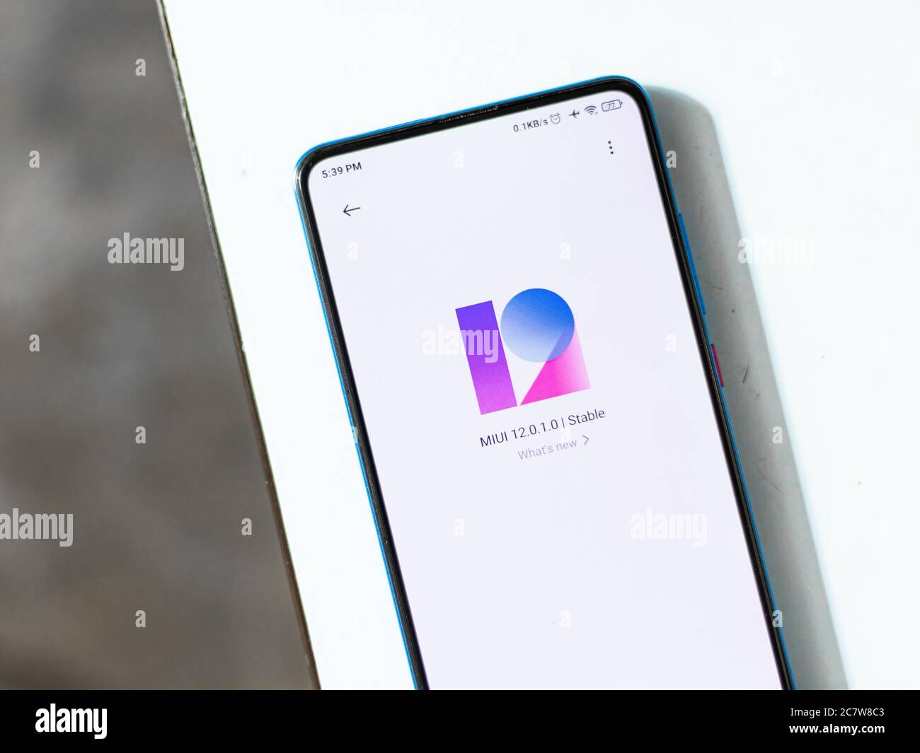 Assam, india - July 19, 2020 : MIUI 12 logo. Its a custom android skin ...