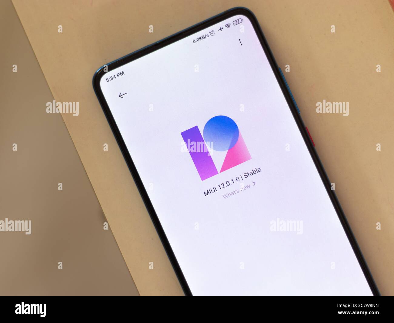 Assam, india - July 19, 2020 : MIUI 12 logo. Its a custom android skin ...