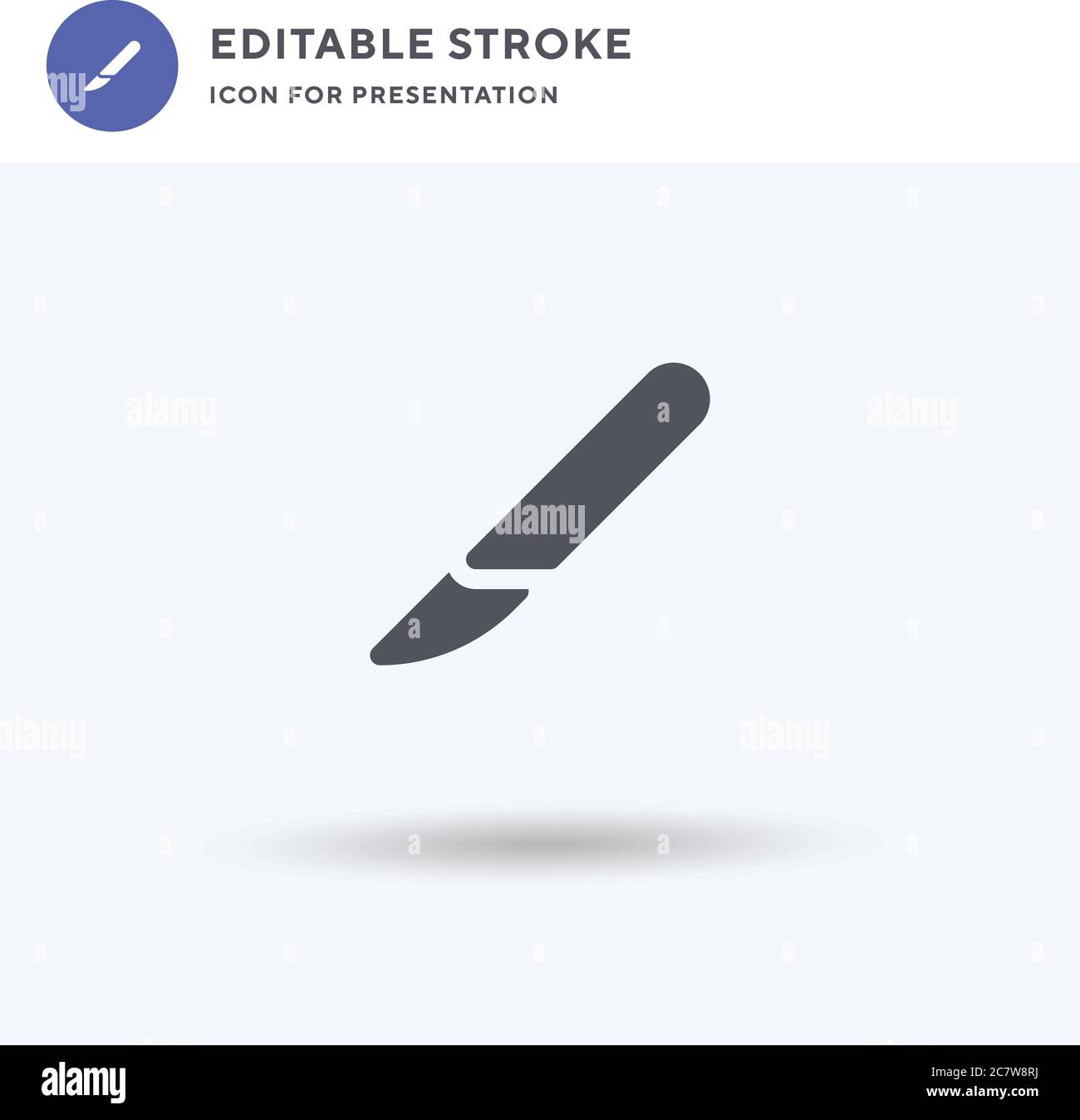 Scalpel icon vector, filled flat sign, solid pictogram isolated on ...