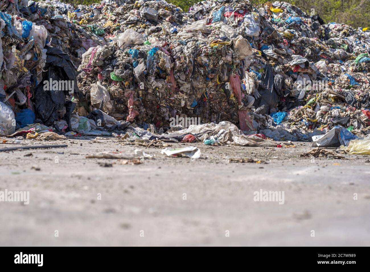 Pile of municipal waste on a disposal site ready for recycling Stock ...