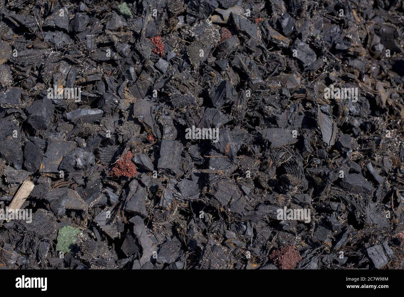 Closeup shot of a pile of shredded recycled tires Stock Photo - Alamy