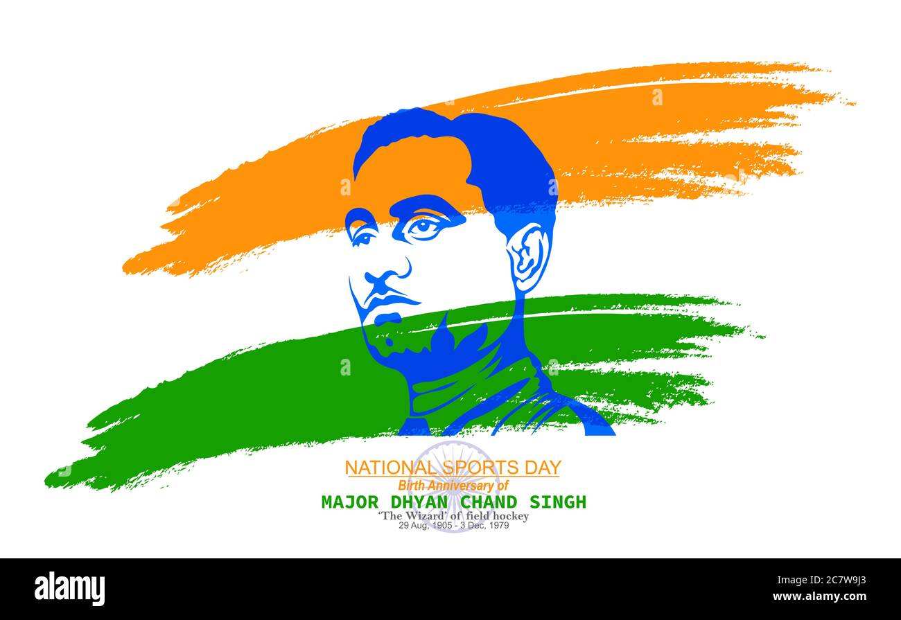 Vector Illustration of National Sports day which is celebrated on the ...