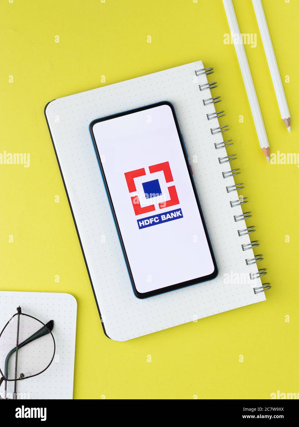 Assam, india - July 18, 2020 : HDFC logo a largest bank in india Stock ...