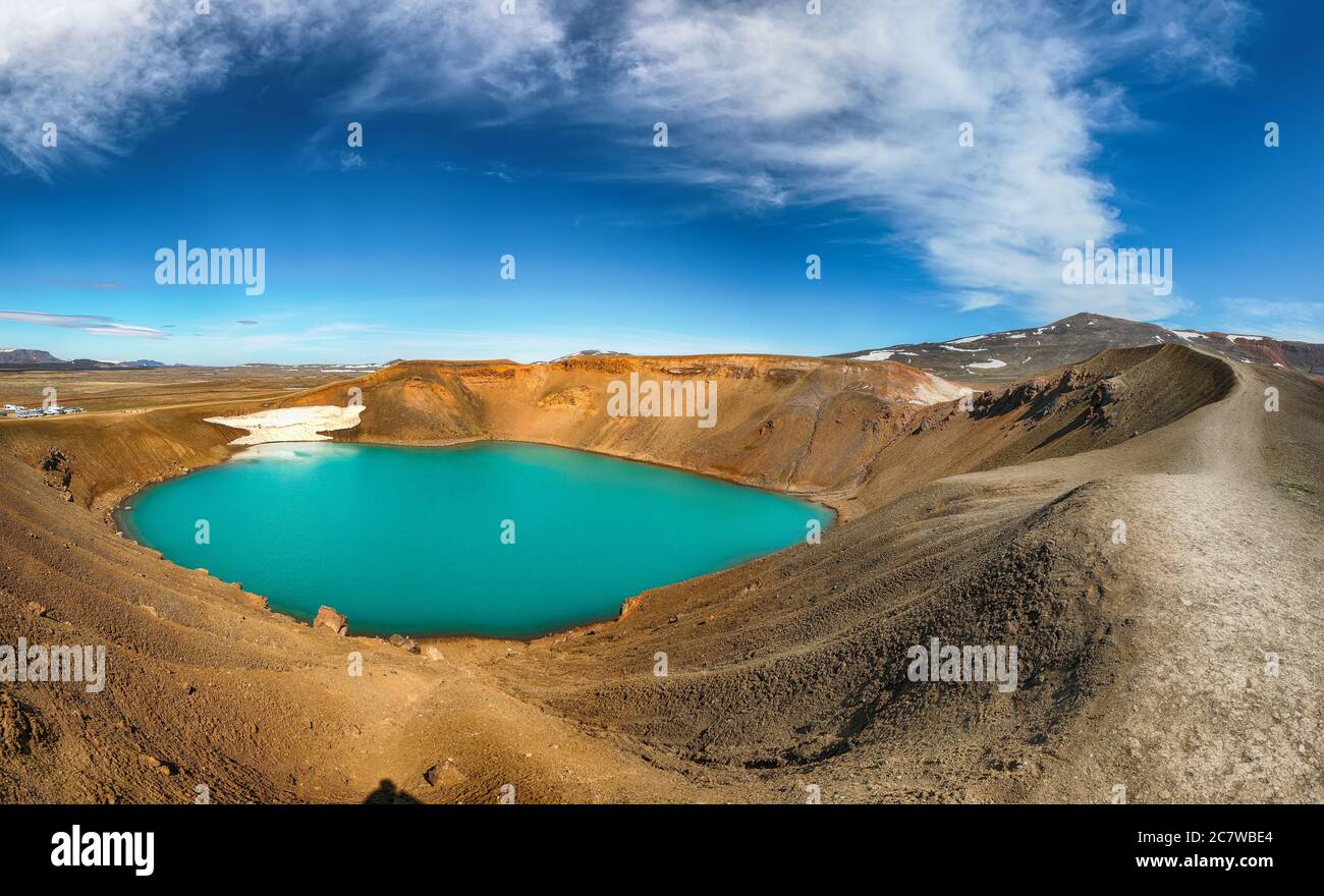 Splendid view of famous crater Viti at Krafla geothermal area ...