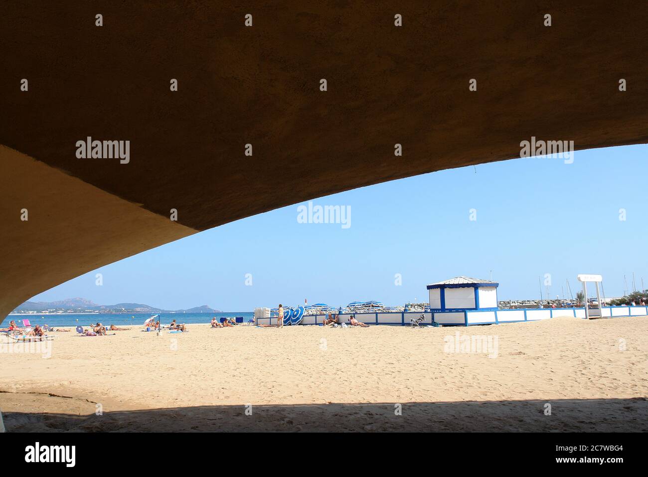 Beach of St Aygulf, a seaside resort in the Var region, located at the ...