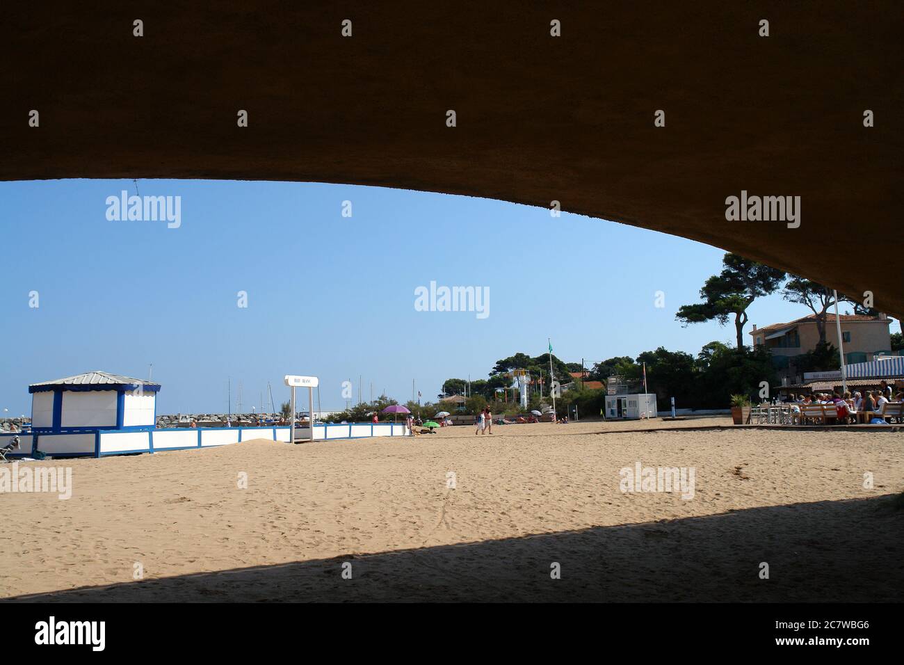 Beach of St Aygulf, a seaside resort in the Var region, located at the ...