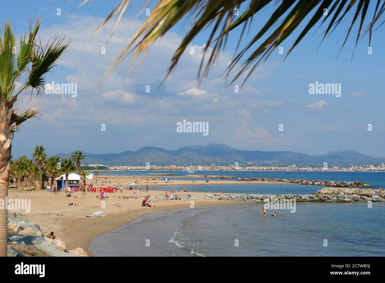 Beach of St Aygulf, a seaside resort in the Var region, located at the ...
