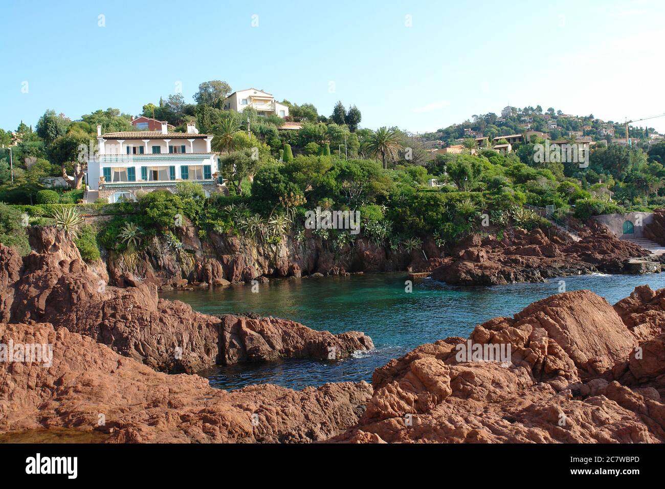 Red rocks of Théoule sur Mer Stock Photo - Alamy