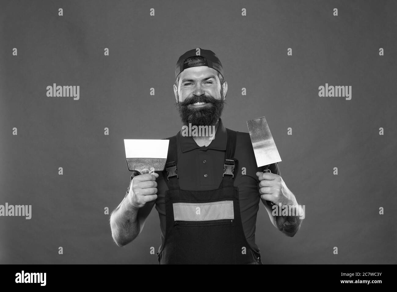 Plastering man wall cap Black and White Stock Photos & Images - Alamy