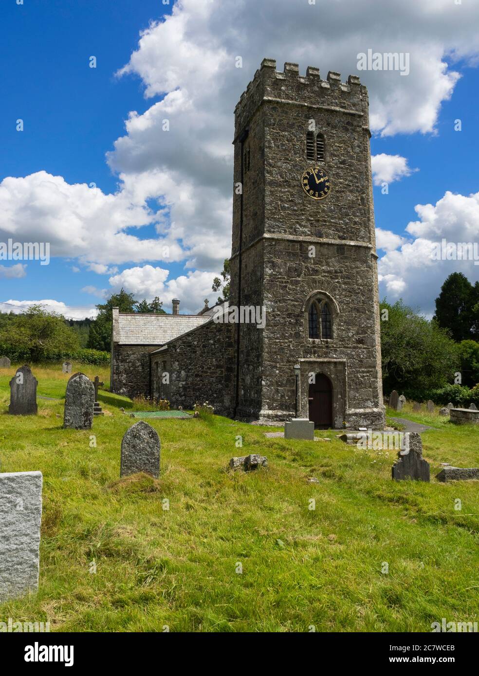 St Peter's Church, Buckland-in-the-Moor, Dartmoor, Devon, UK. famous ...