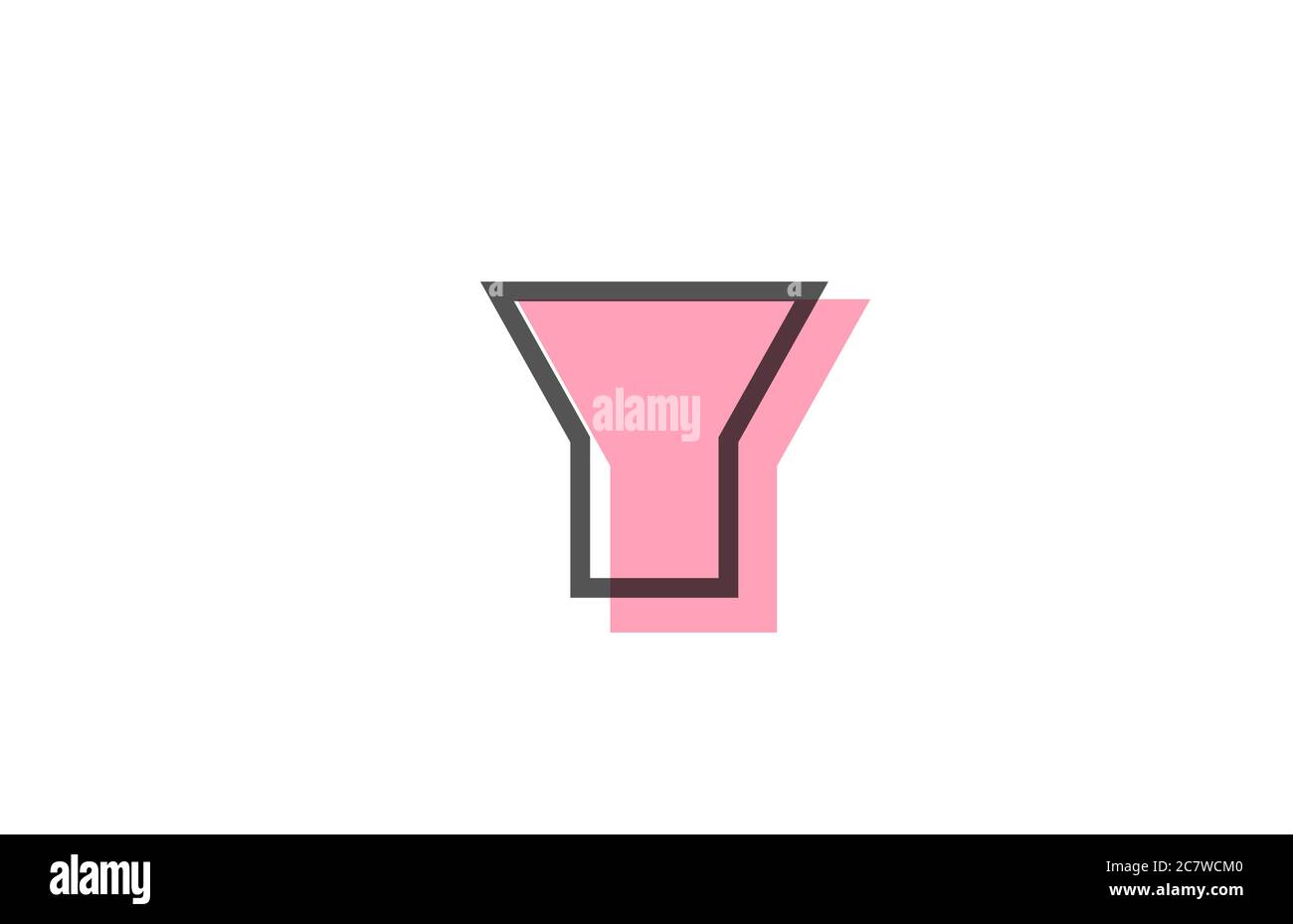 geometric Y pink black line alphabet letter logo icon for company ...