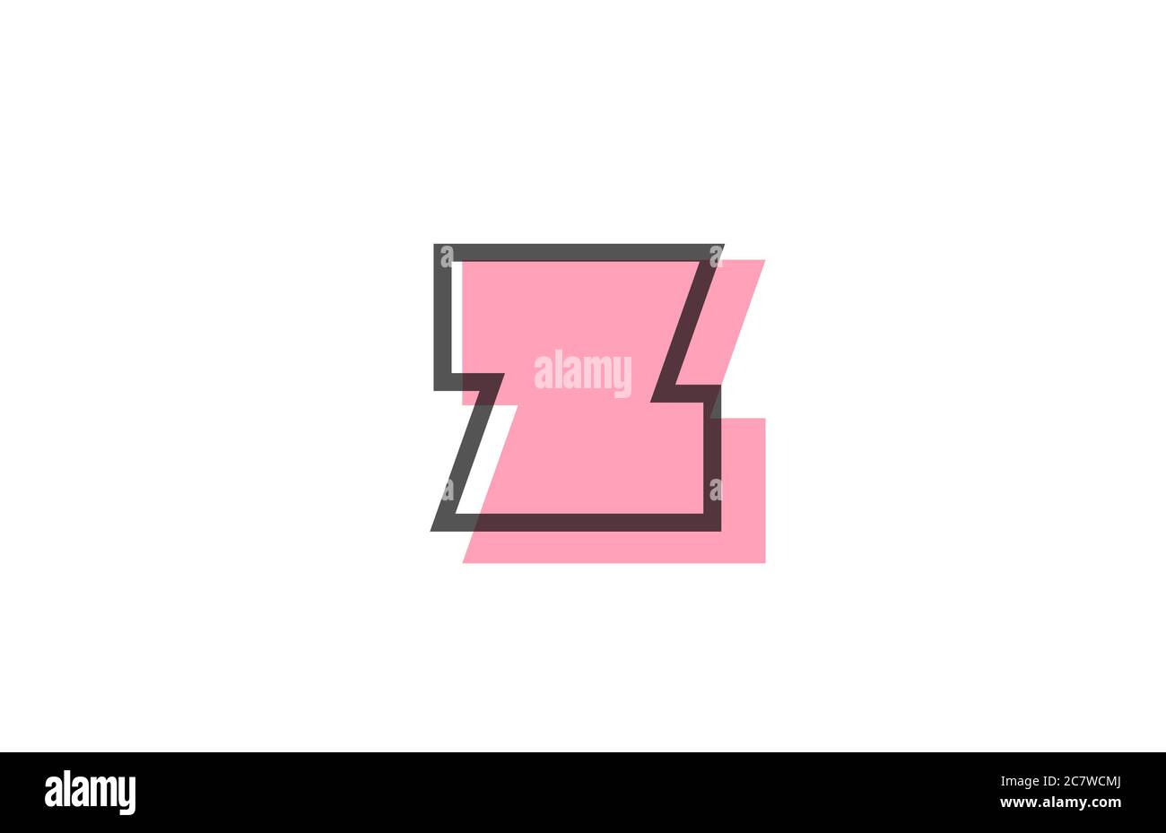 geometric Z pink black line alphabet letter logo icon for company ...
